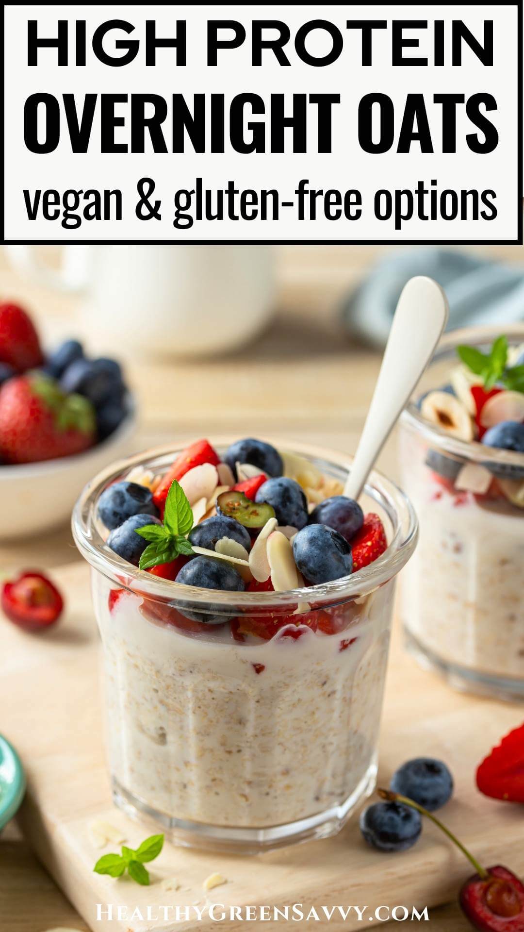 Easy High Protein Overnight Oats (33 Grams Protein!)